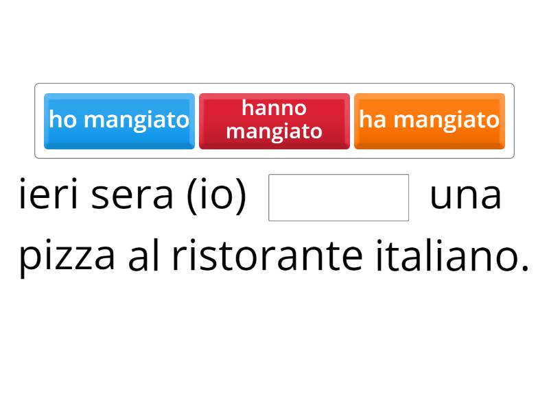 Il passato prossimo con AVERE - Complete the sentence