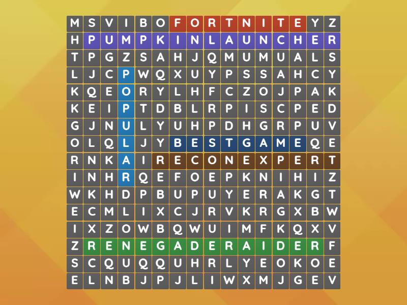 Fortnite word search - Wordsearch