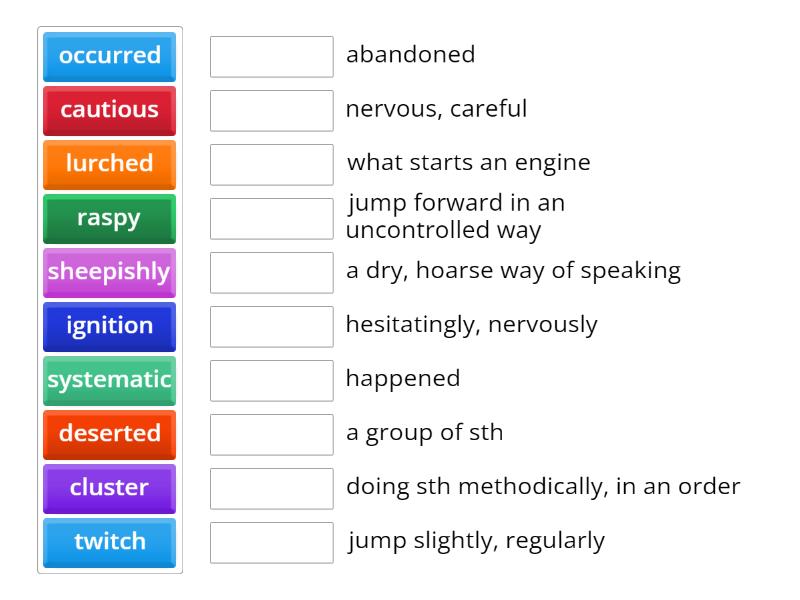 Holes Chapters 33-35 - Match up
