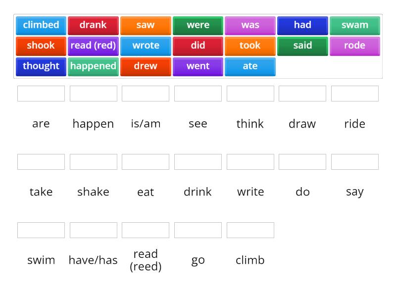 simple past tense - Match up