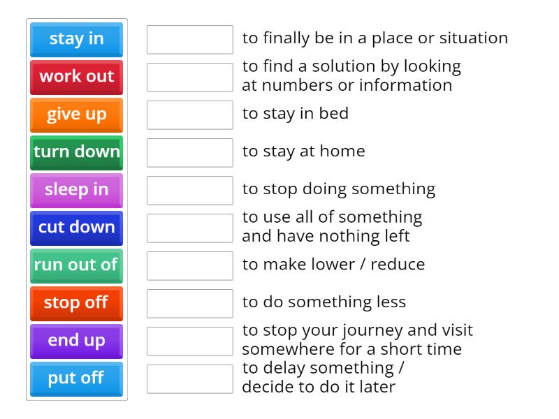 Phrasal verbs - Match up