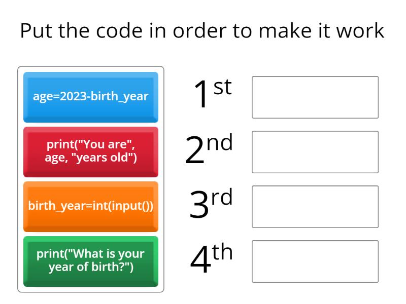 Rearranging python code - Rank order