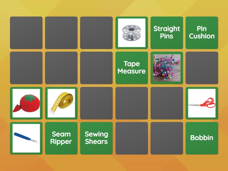 Sewing Equipment Memory Game - Matching pairs