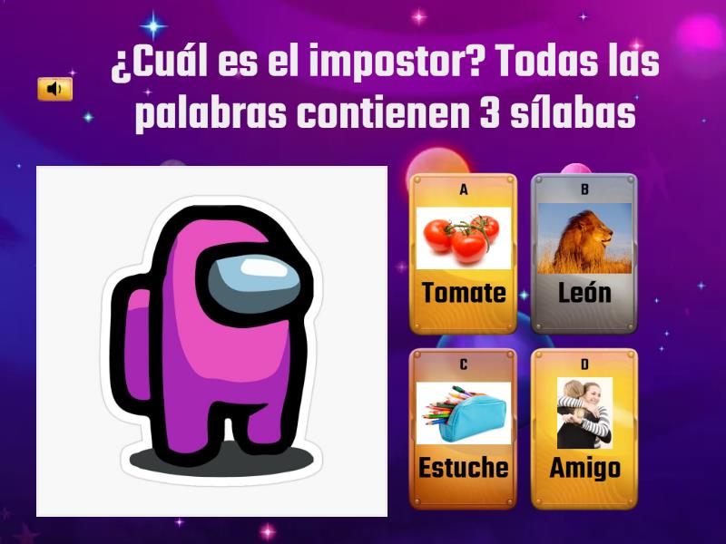 Encuentra al Impostor Sílabas - Cuestionario