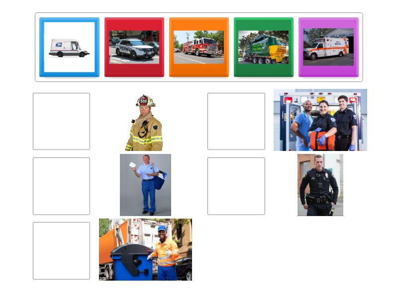 Community Helper and Vehicles - Match up