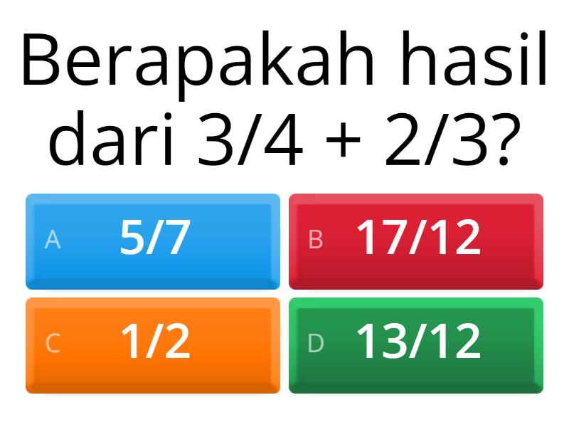 Pecahan dan Simetris - Quiz