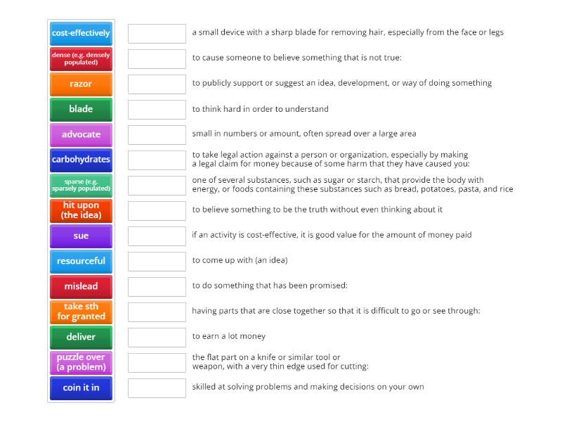 EF (Upper-Intermediate) - 9A (vocabulary) - Une las parejas