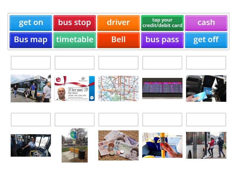 Pre Entry - ESOL - Bus Ride Vocabulary - Une las parejas