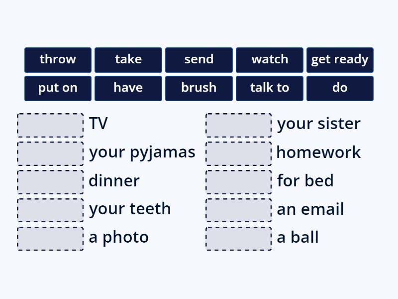 Project 3 UNIT 3A Collocations - Match up