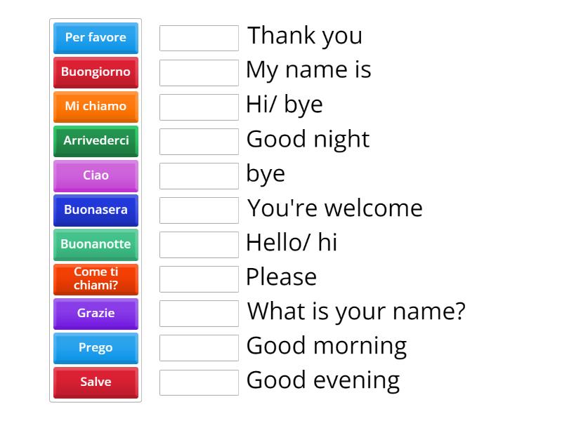 Greetings - Match up