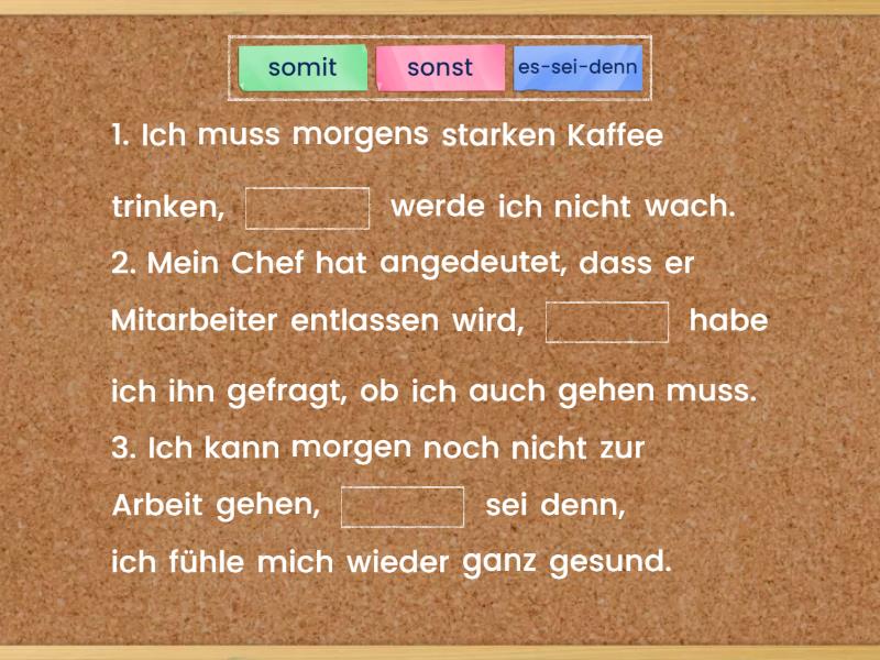 Konnektoren der Folge (B2-C1) - Missing word