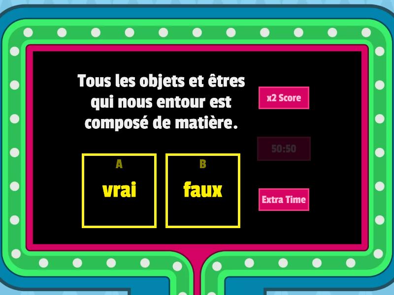 La matière - Gameshow quiz