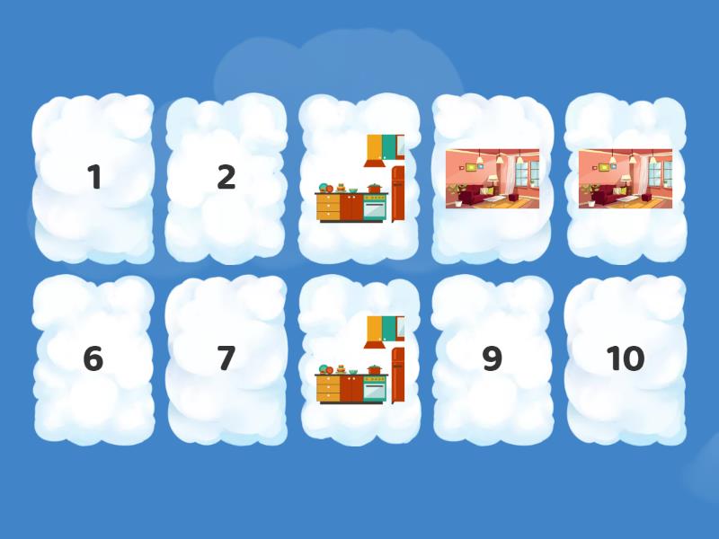 House Rooms Memory - Matching pairs