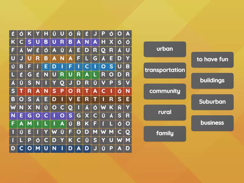 Mi comunidad - Wordsearch