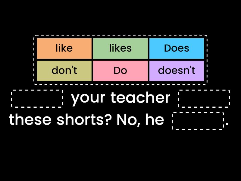 Unit 4, grammar (do/ does + like/likes + hobbies) - Complete the sentence