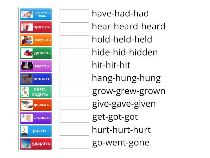 Irregular verbs Letter G-H - Match up