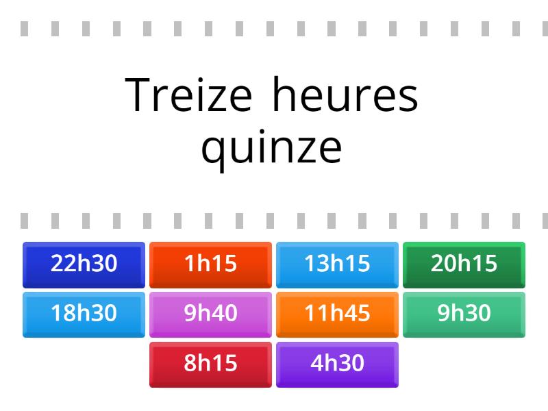 Quelle heure est-il? Il est... - Find the match