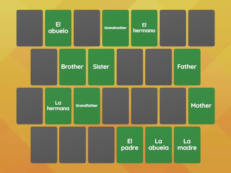 la familia match words - Matching pairs