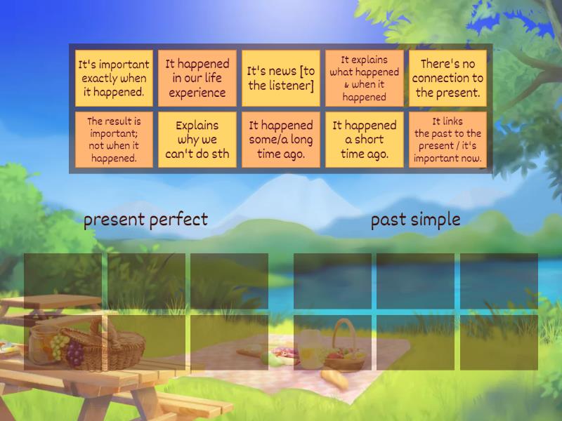 UPB1.1 present perfect vs past simple - Group sort