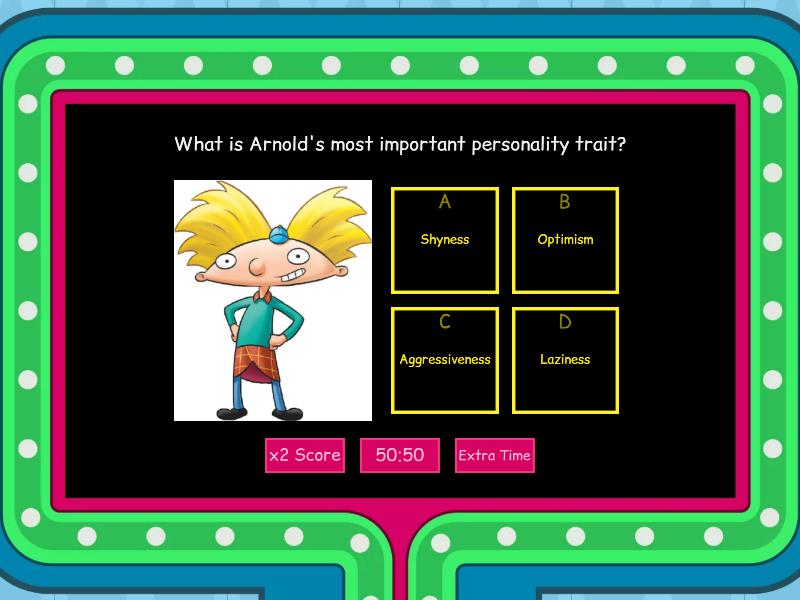 Hey Arnold Personality traits - Gameshow quiz