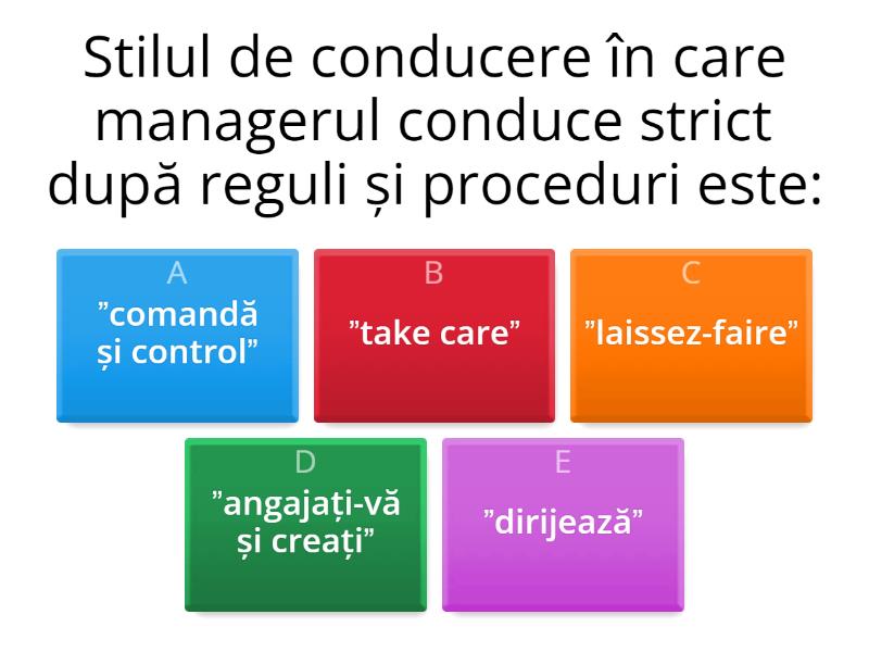 Stiluri de conducere - Quiz