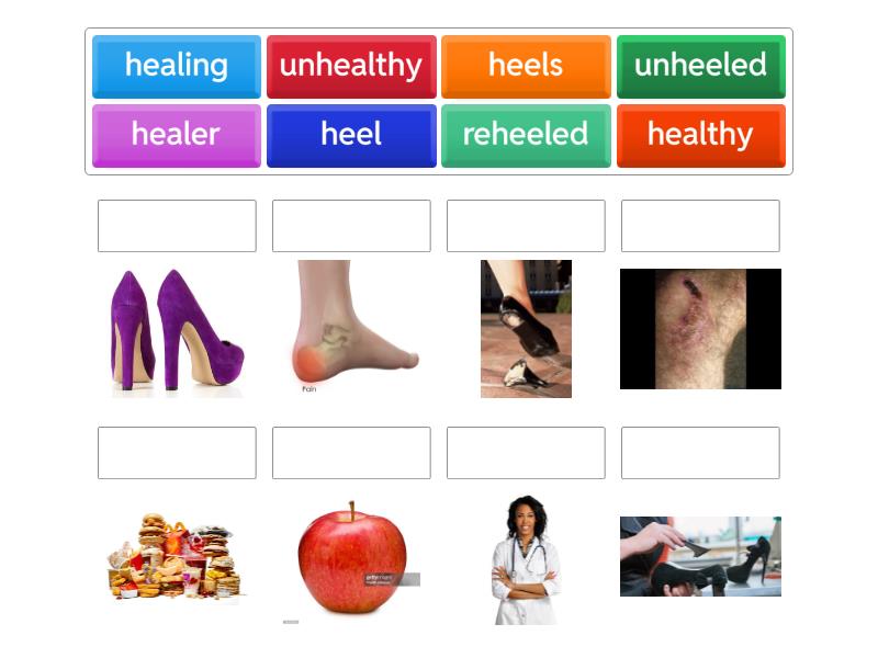 Homophones heal and heel - Match up