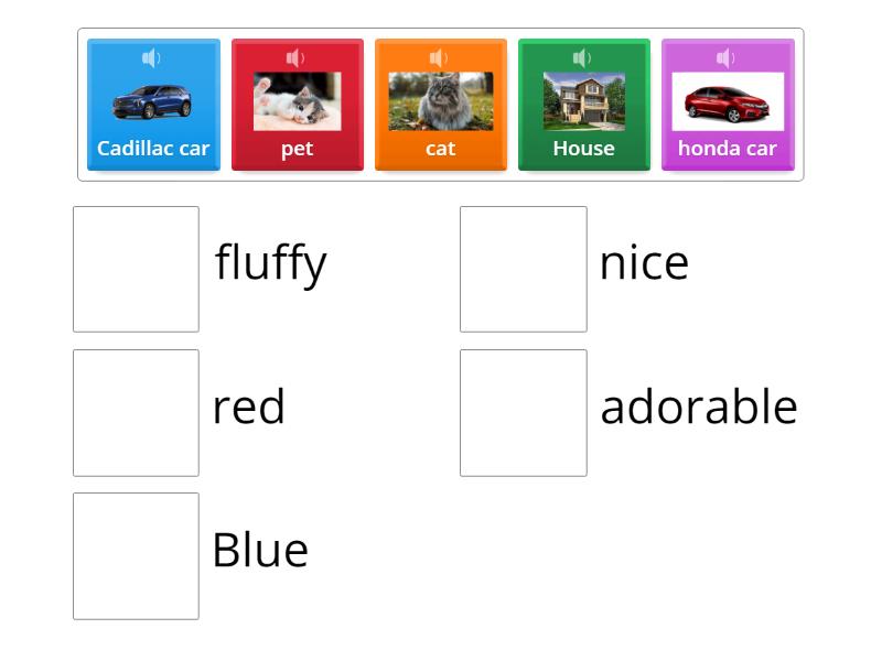 Describing Words - Adjectives - Match up
