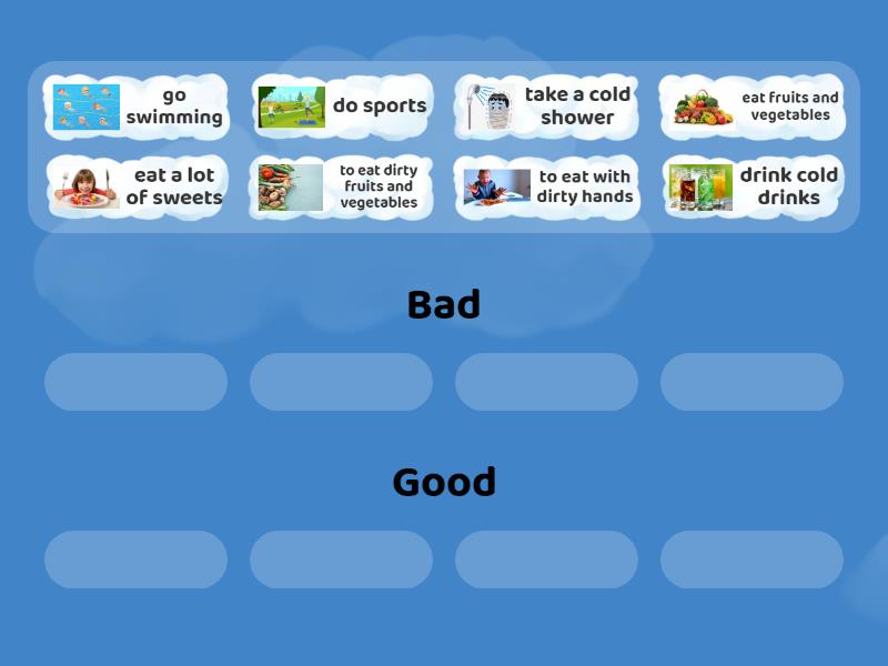 Tips For Being Healthy Group Sort