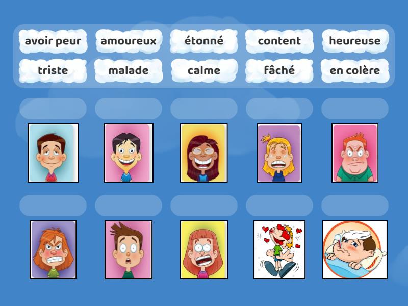 les sentiments et émotions - Match up