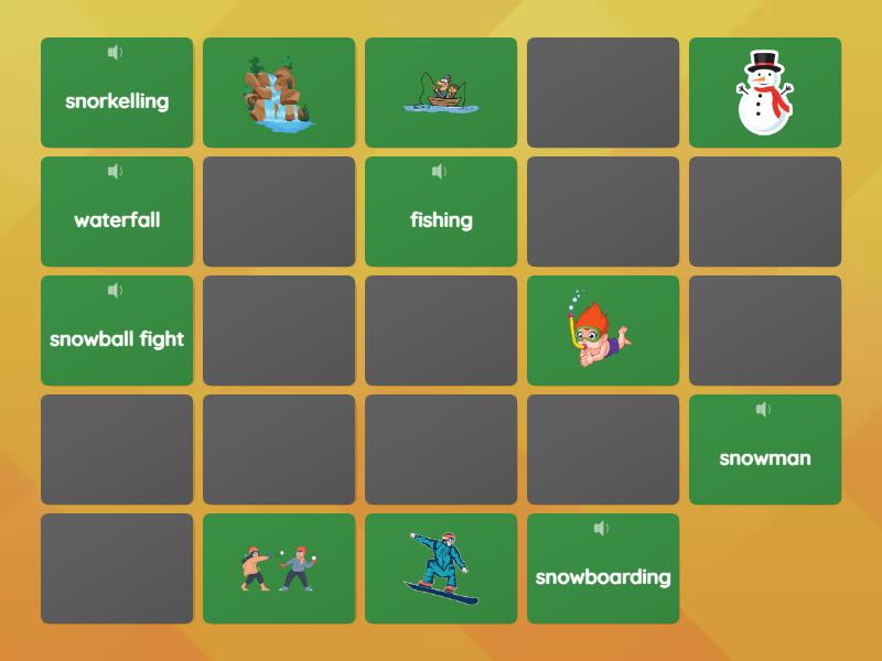 Holiday Scenes Memory Game - Matching pairs