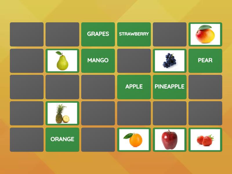 Fruits Memory Game - Matching pairs