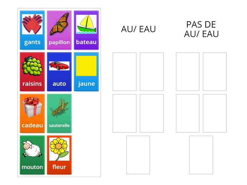 Trier le son au/eau mot et image - Group sort