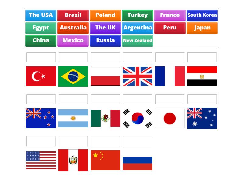 Flags: Countries - Une las parejas