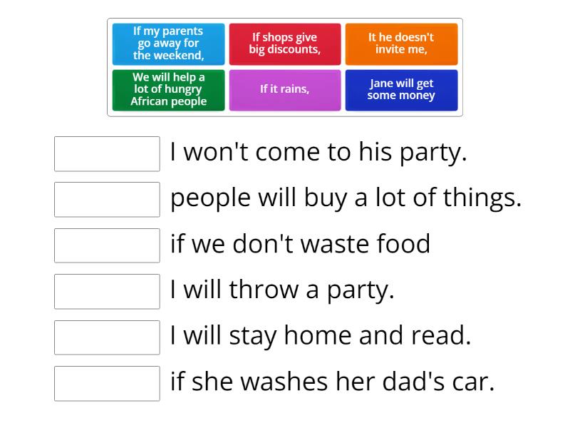First Conditional - Une las parejas