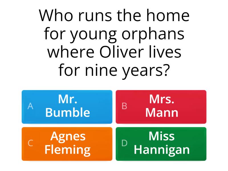 Oliver Twist MCQ - Cuestionario