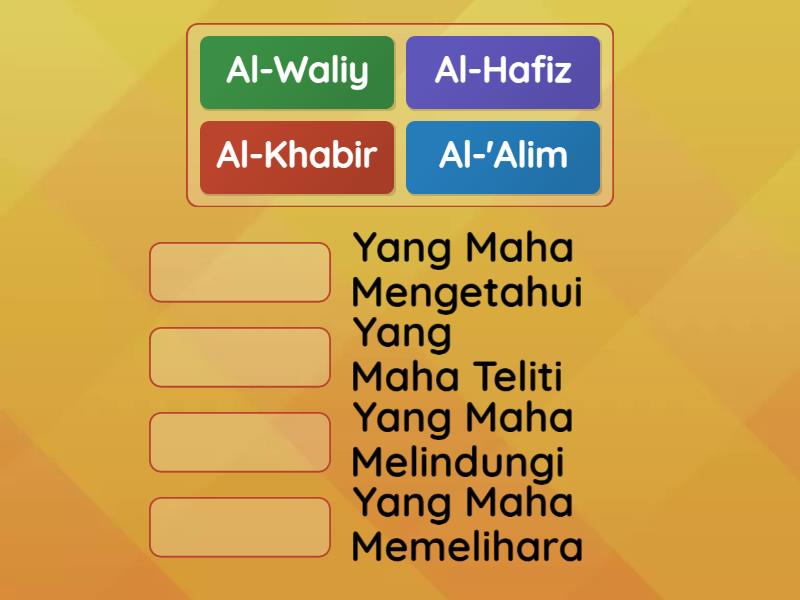 Asmaul Husna kelas 2 - Match up
