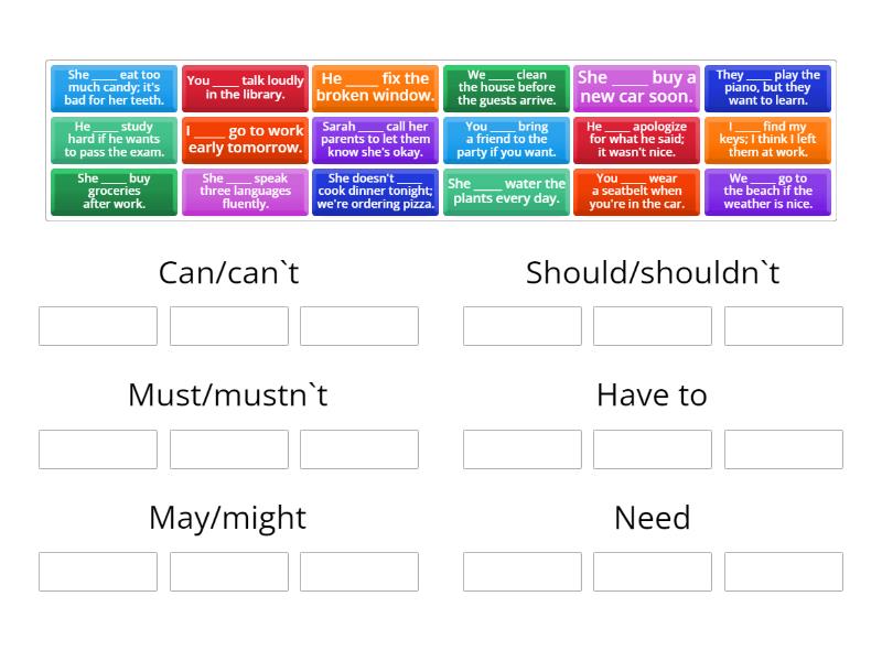 Modal verbs_homework - Group sort