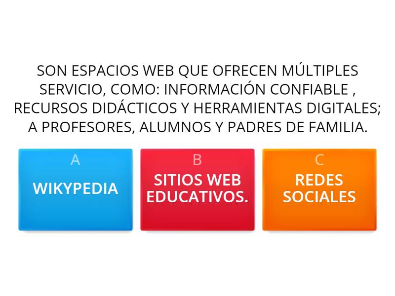 SITIOS WEB EDUCATIVOS - Quiz