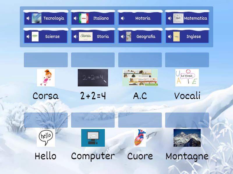 Impariamo le materie scolastiche! - Match up