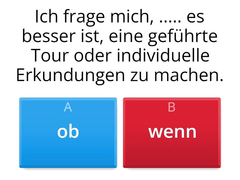 Tourismus ob oder wenn - Quiz