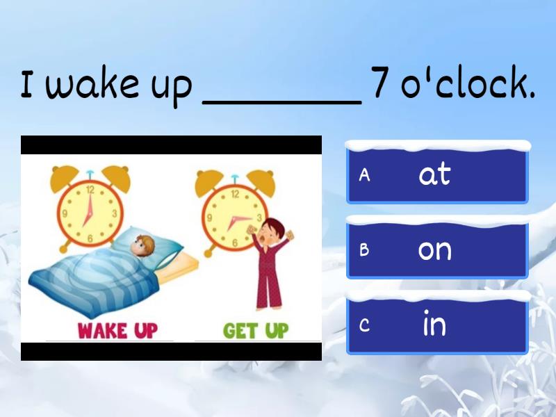 Prepositions of time - Quiz