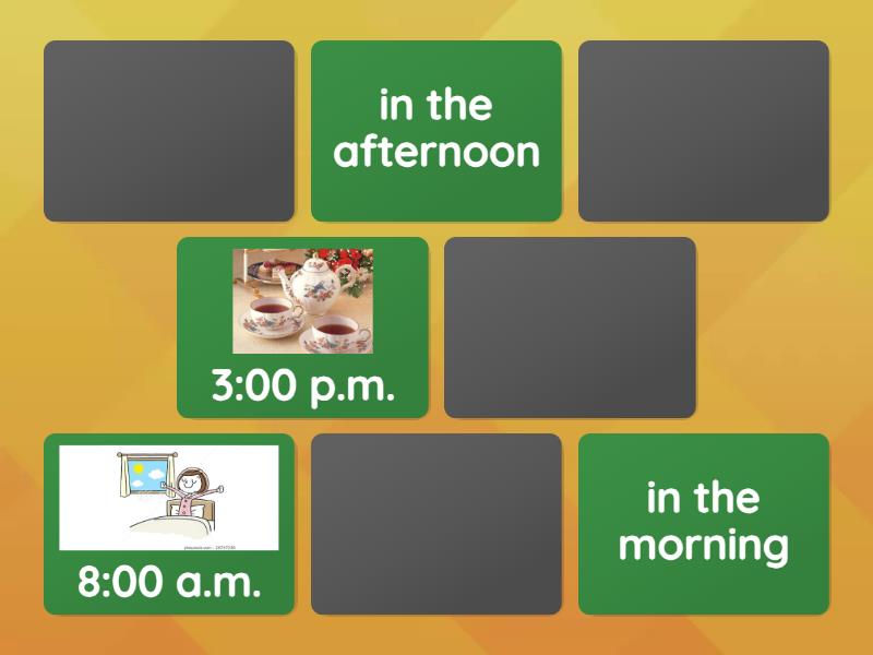 2B Ch 4 Preposition of time - Matching pairs