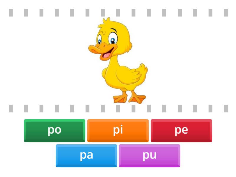 Cada oveja con su pareja sílabas pa, pe , pi, po, pu - Find the match
