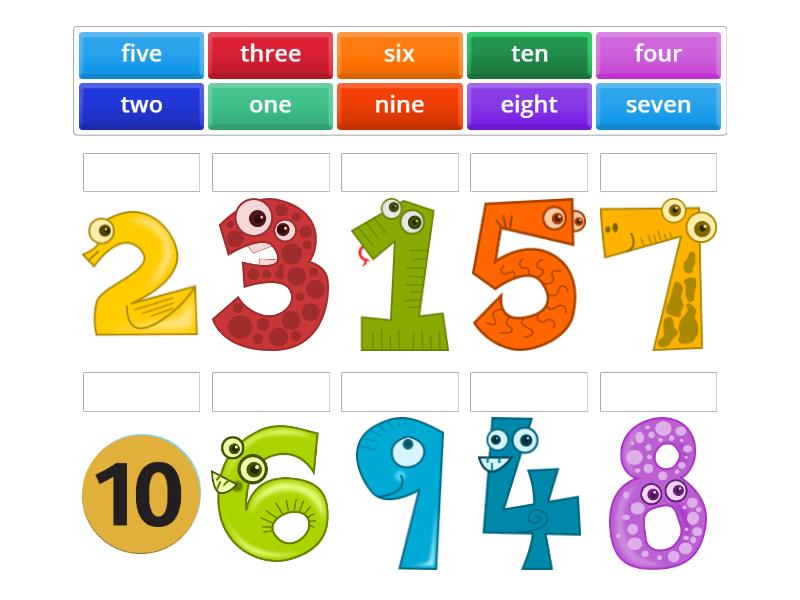 Numbers & Words 1 to 10 A - Match up