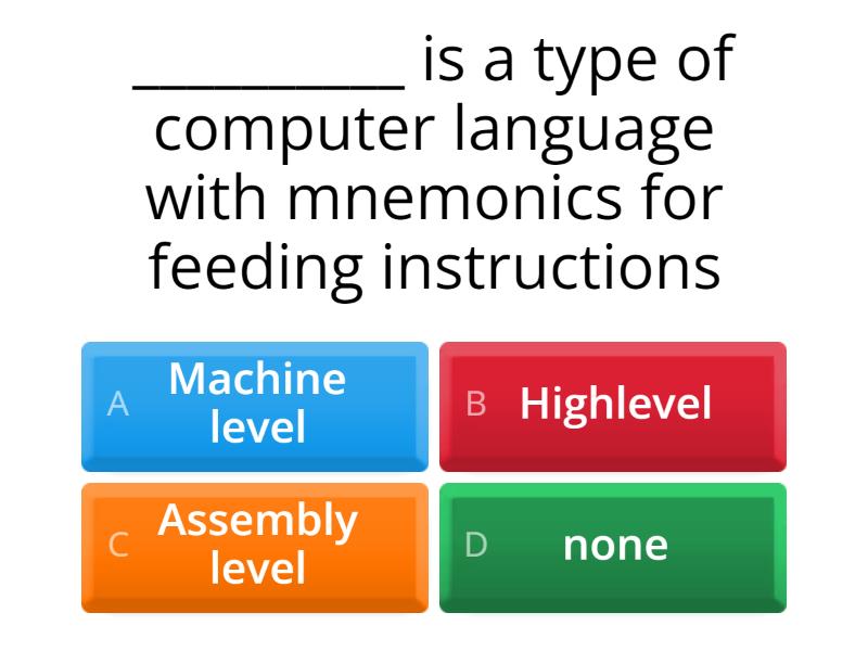 Computer language - Quiz