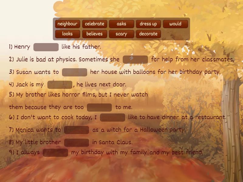 Xenia, 01.11.24 | vocab - Complete the sentence