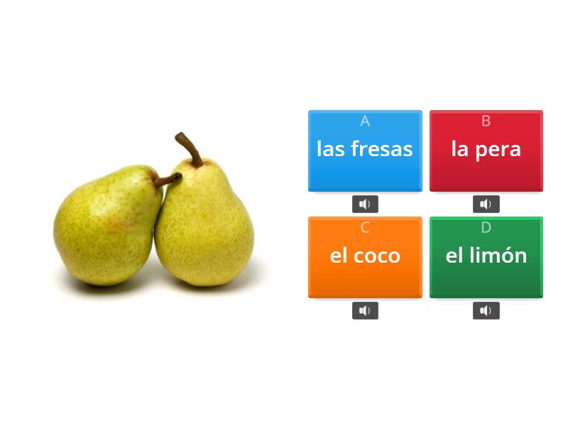 1st-2nd grade Fruits-Las Frutas - Quiz