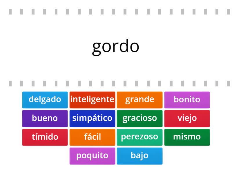 Descriptive adjectives - Opposites attract! - Find the match