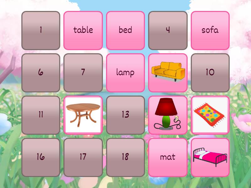 House Objects Memory Game - Matching pairs