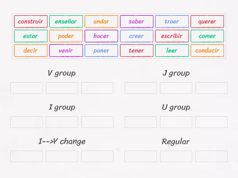 Preterite verbs - Group sort